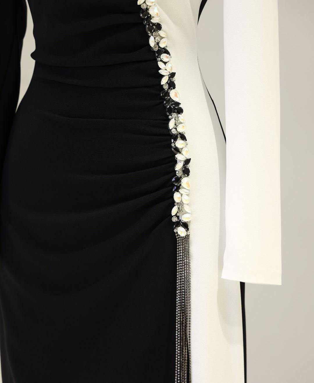 EZEL DUAL TONE DRESS WITH CRYSTAL DETAIL